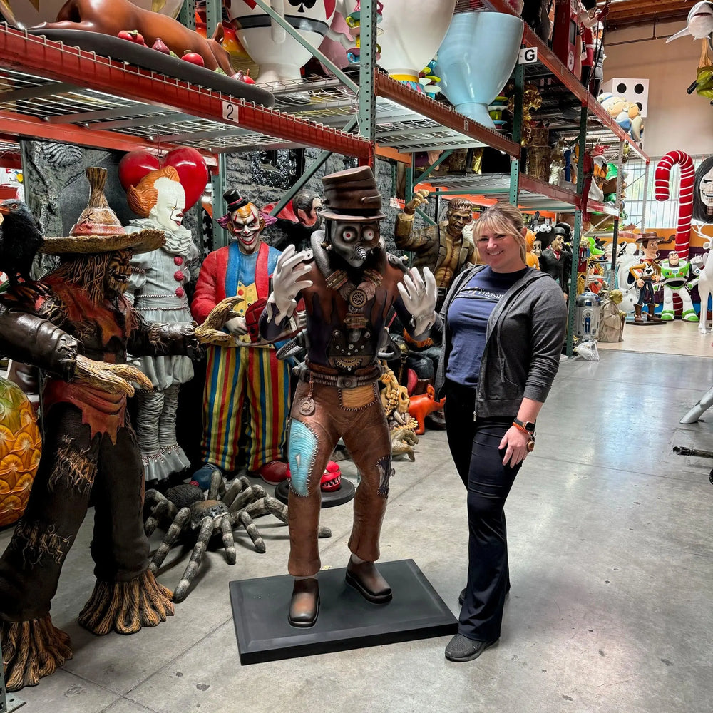 Comic Steampunk Scarecrow Life Size Statue | LM Treasures