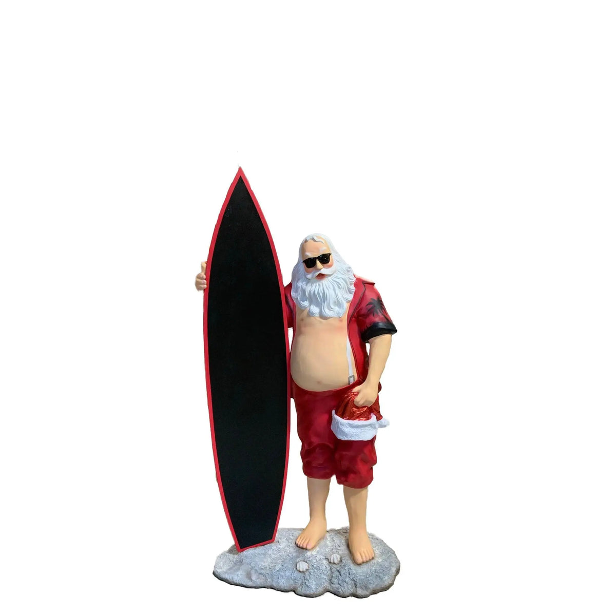 Small Santa Claus With Surfboard Christmas Statue| LM Treasures