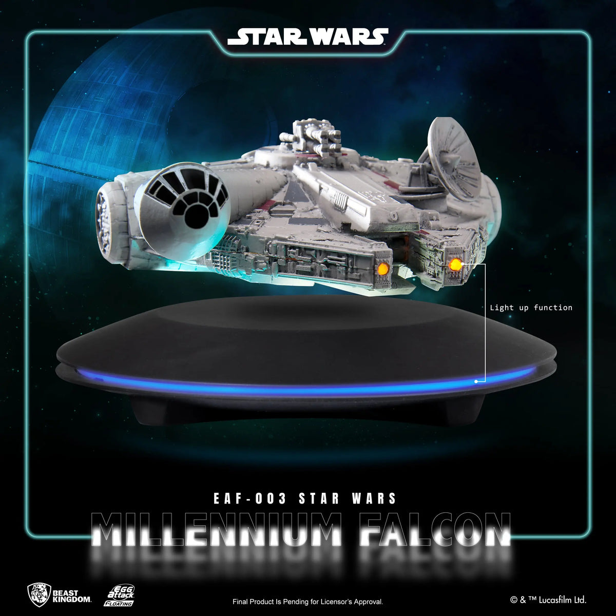 Star Wars Millennium Falcon Floating Table Top Statue| LM Treasures