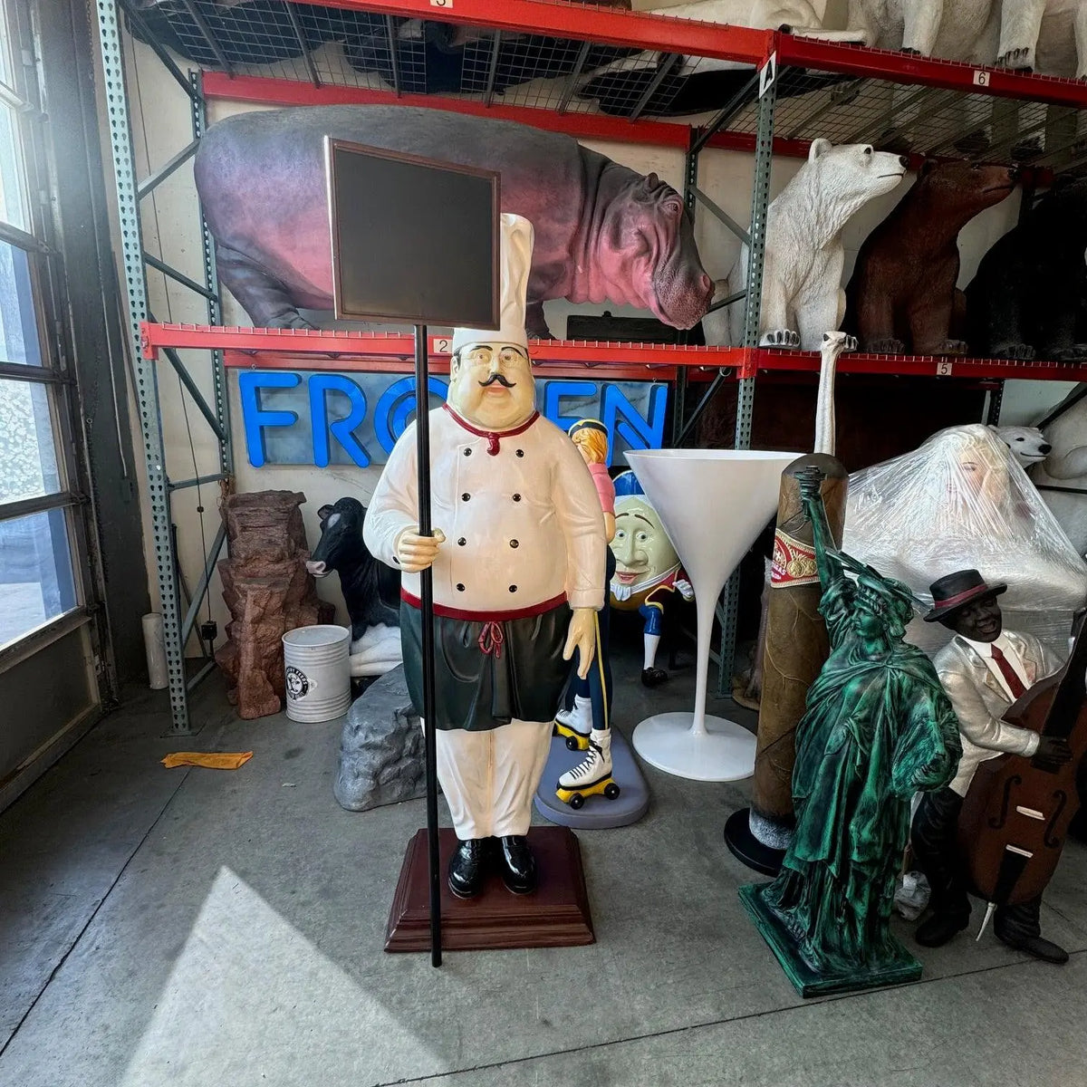 Pizza Chef With Menu Board Over Sized Statue | LM Treasures