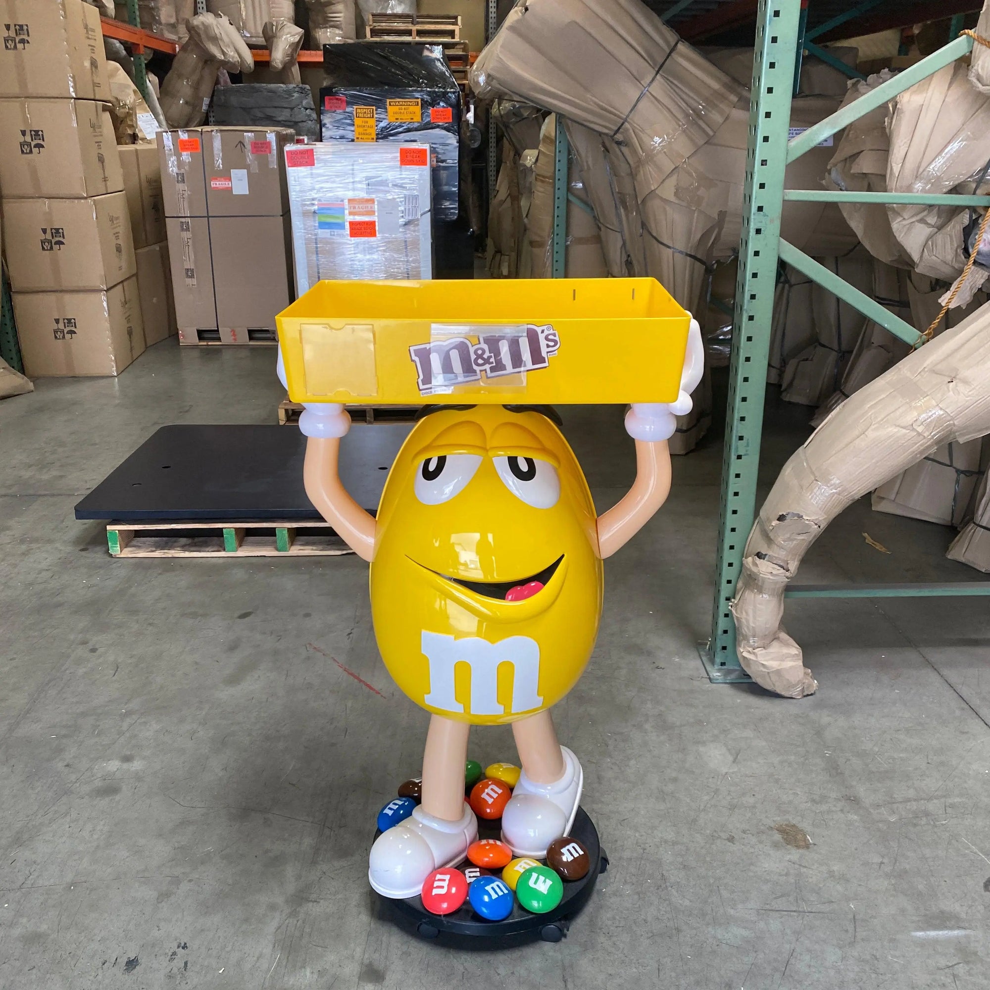 Yellow M&M Candy Cart Statue| LM Treasures