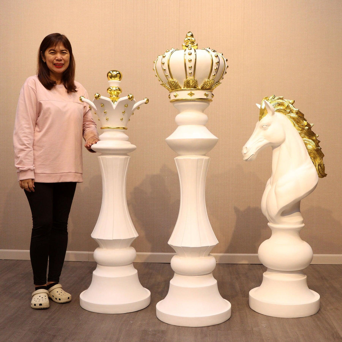 White Knight Chess Piece Life Size Statue | LM Treasures