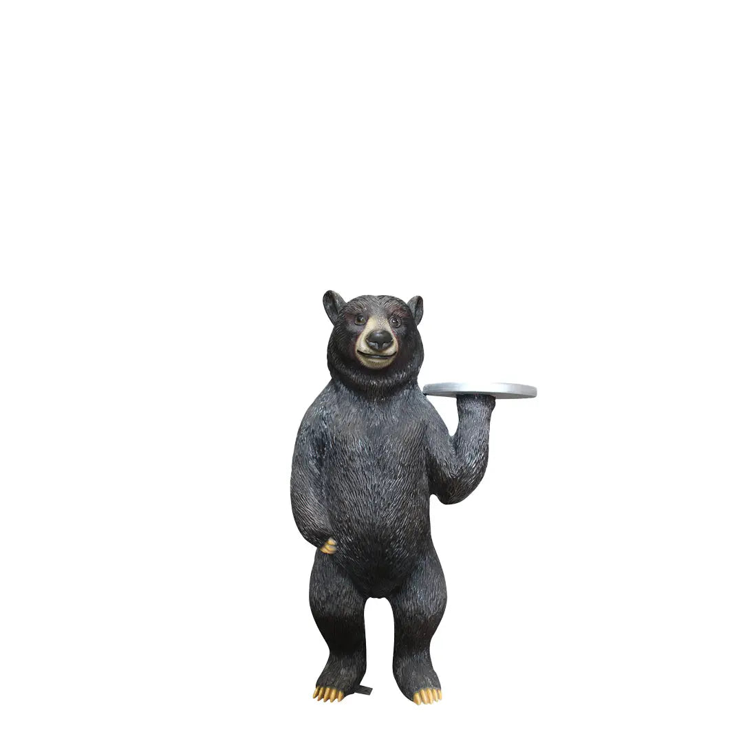 Bear Butler Life Size Forest Animal Waiter Statue Decor| LM Treasures