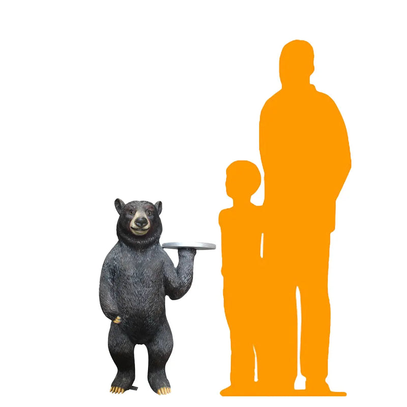 Bear Butler Life Size Forest Animal Waiter Statue Decor| LM Treasures