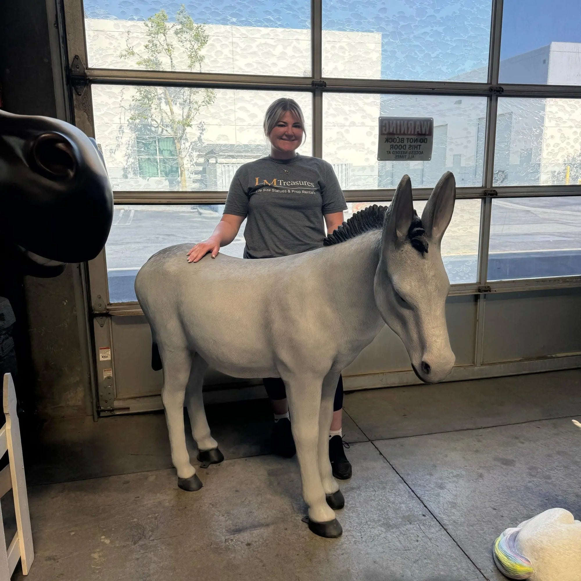 Gray Donkey Life Size Statue | LM Treasures