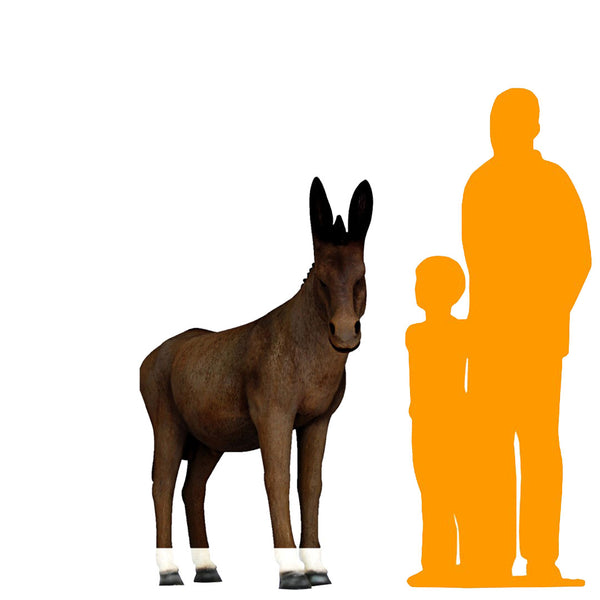 Brown Donkey Life Size Statue | LM Treasures