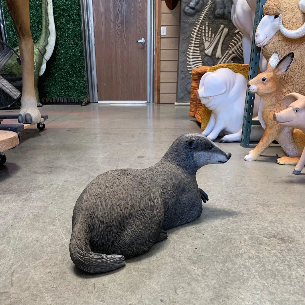 Laying Badger Life Size Forest Woodland Animal Statue – LM Treasures