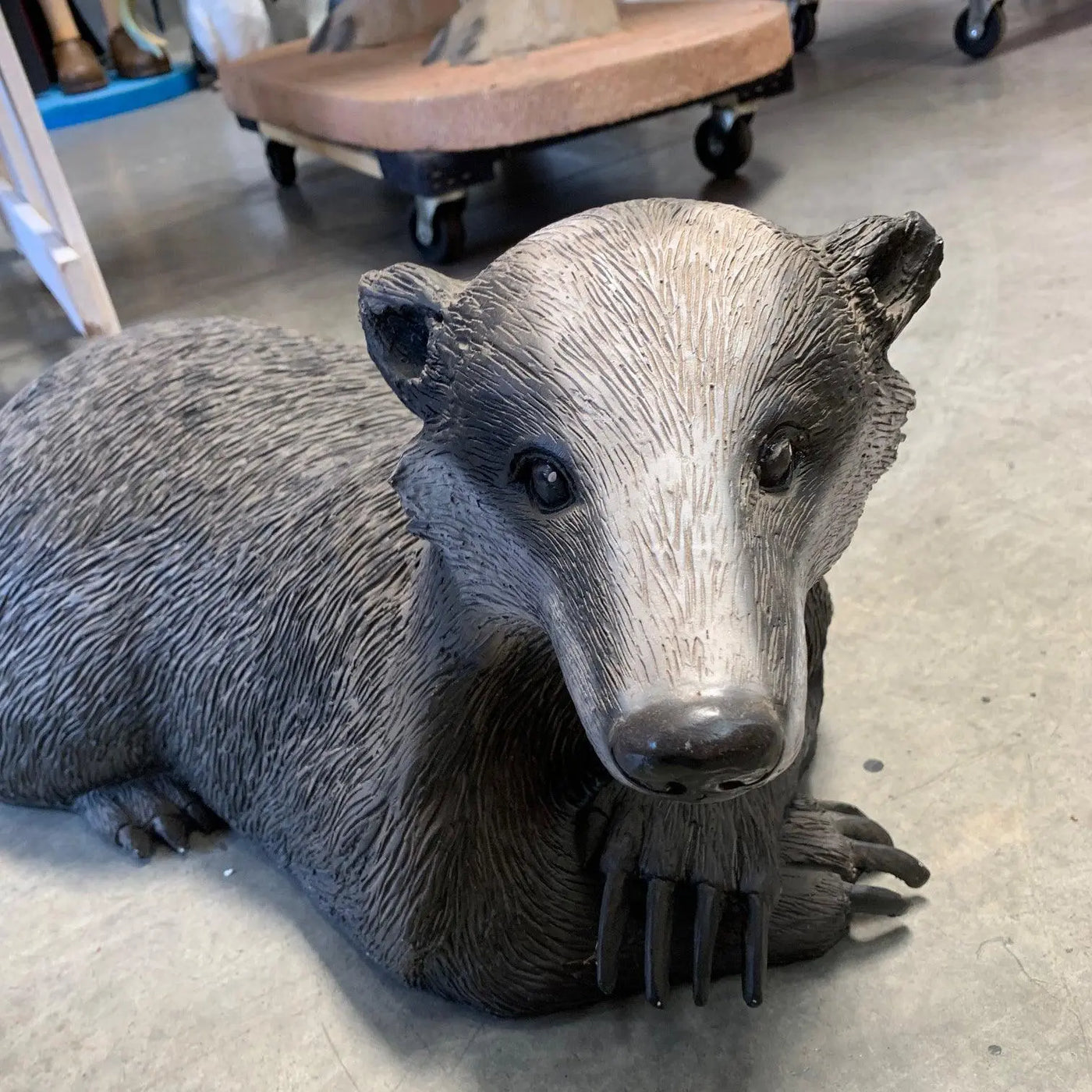 Laying Badger Life Size Forest Woodland Animal Statue – LM Treasures