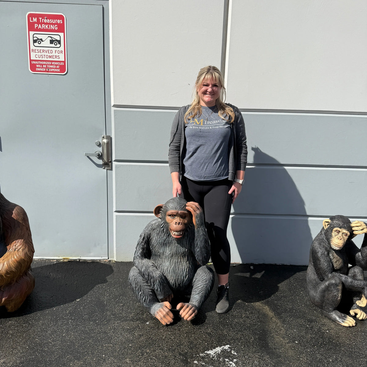 Monkey Max Chimpanzee Life Size Statue| LM Treasures