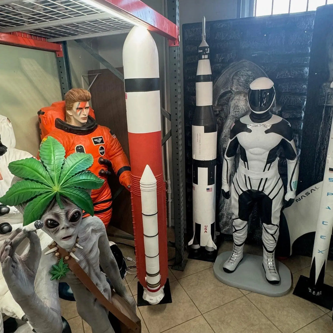 Orange Rocket Statue | LM Treasures