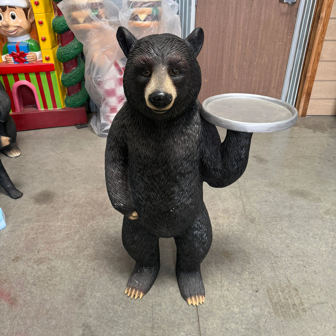 Bear Butler Life Size Forest Animal Waiter Statue Decor| LM Treasures