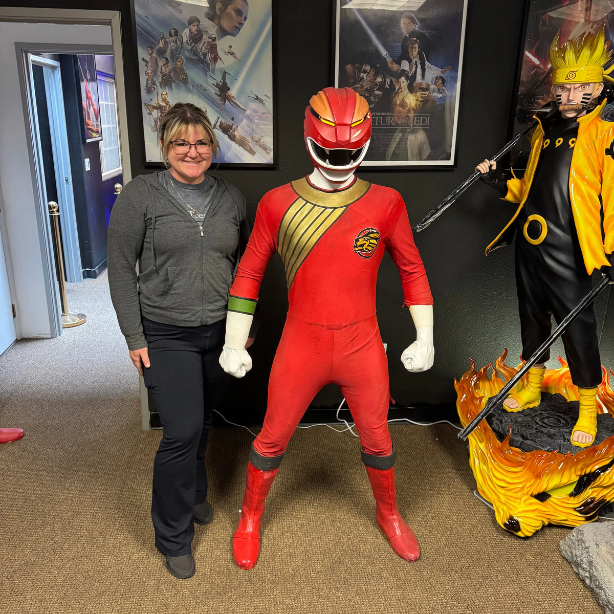 Pre-Owned Red Power Ranger Life Size Statue #2 No Belt| LM Treasures