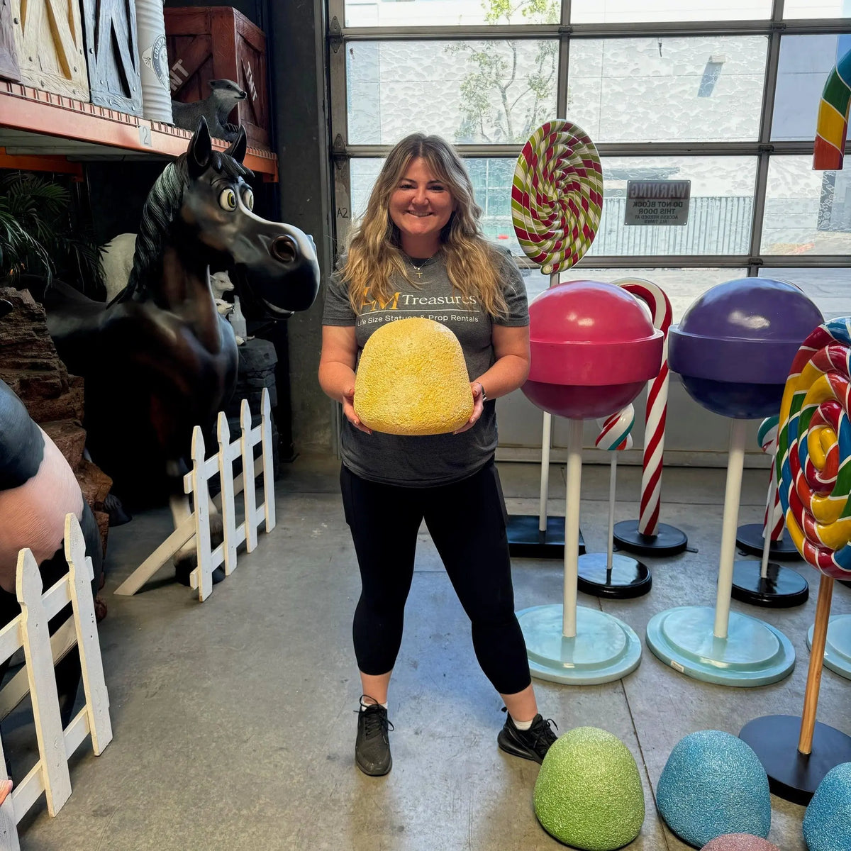 Yellow Gum Drop Over Sized Candy Statue | LM Treasures