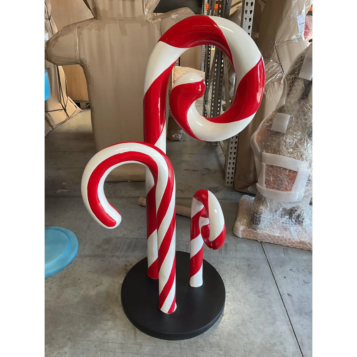 Peppermint Swirl Candy Cane Trio Over Sized Statue | LM Treasures