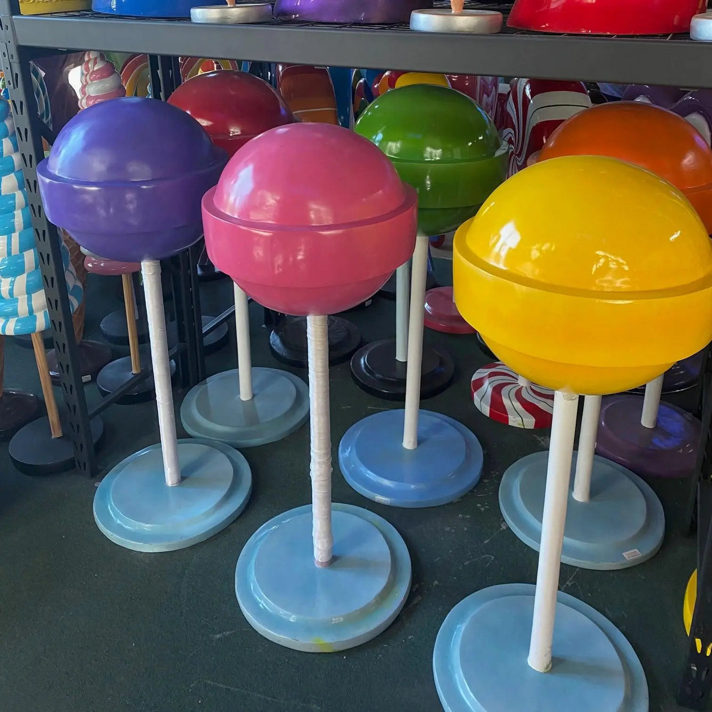 Mini Lollipop Candy Sugar Pop Red Over sized Display Resin Prop Decor ...