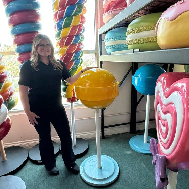 Mini Lollipop Candy Sugar Pop Red Over sized Display Resin Prop Decor ...