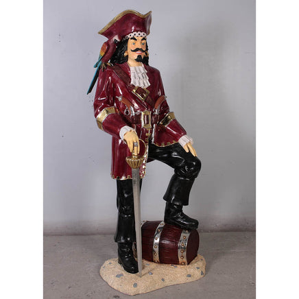 Pirate Captain Morgan With Barrel Life Size Statue | LM Treasures