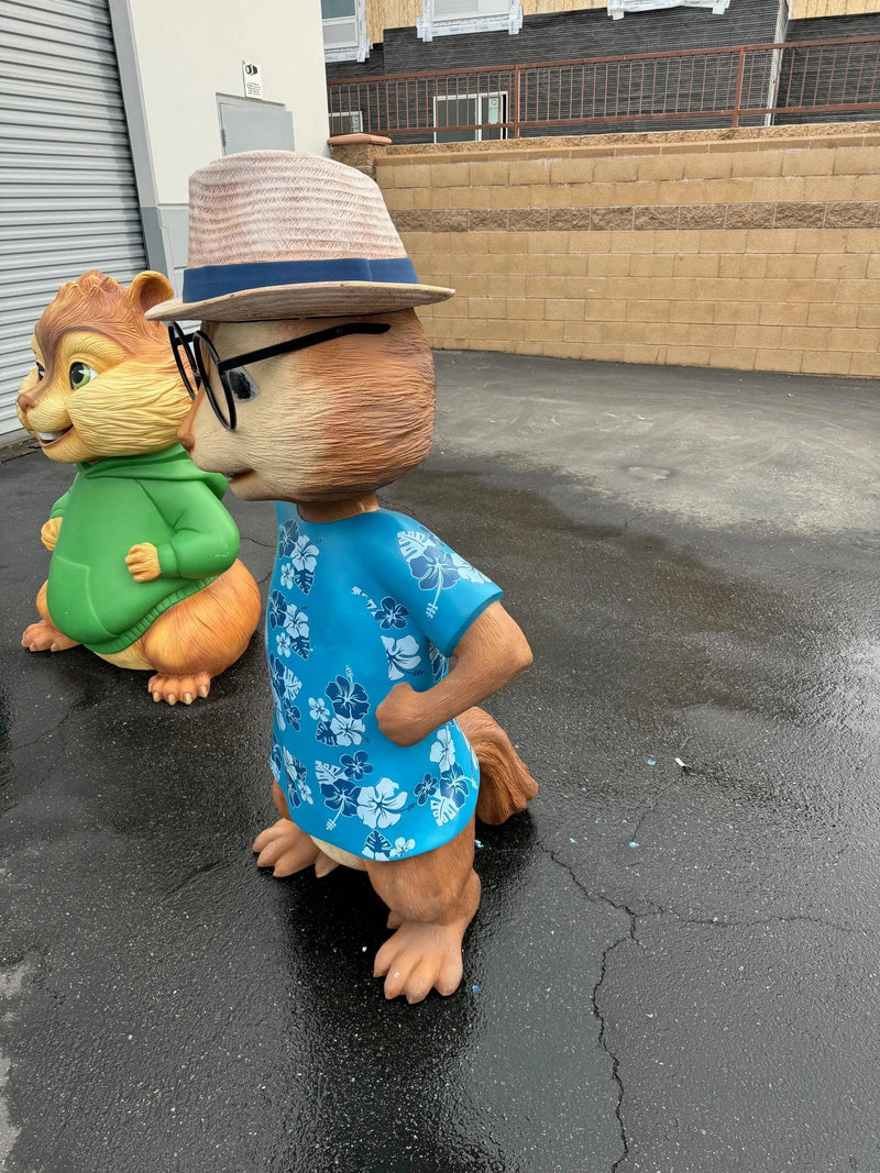 Hawaiian Chipmunks Simon Theodore Life Size Statues Set of 2| LM Treasures