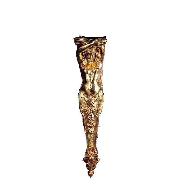Gold Stone Lady Column Life Size Statue | LM Treasures