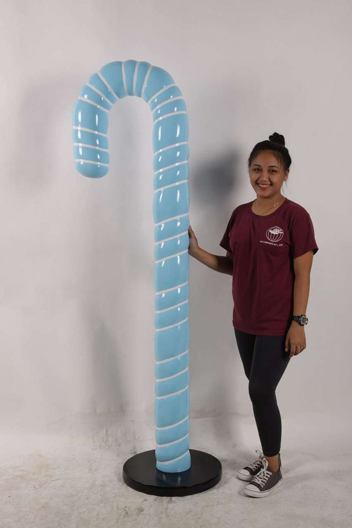 Large Blue Cushion Candy Cane Statue | LM Treasures