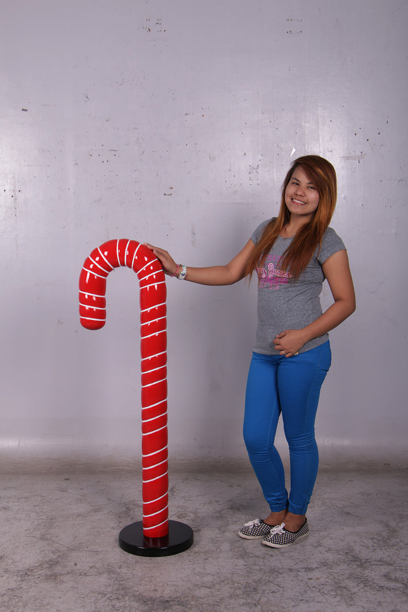 Small Red Cushion Candy Cane Statue | LM Treasures