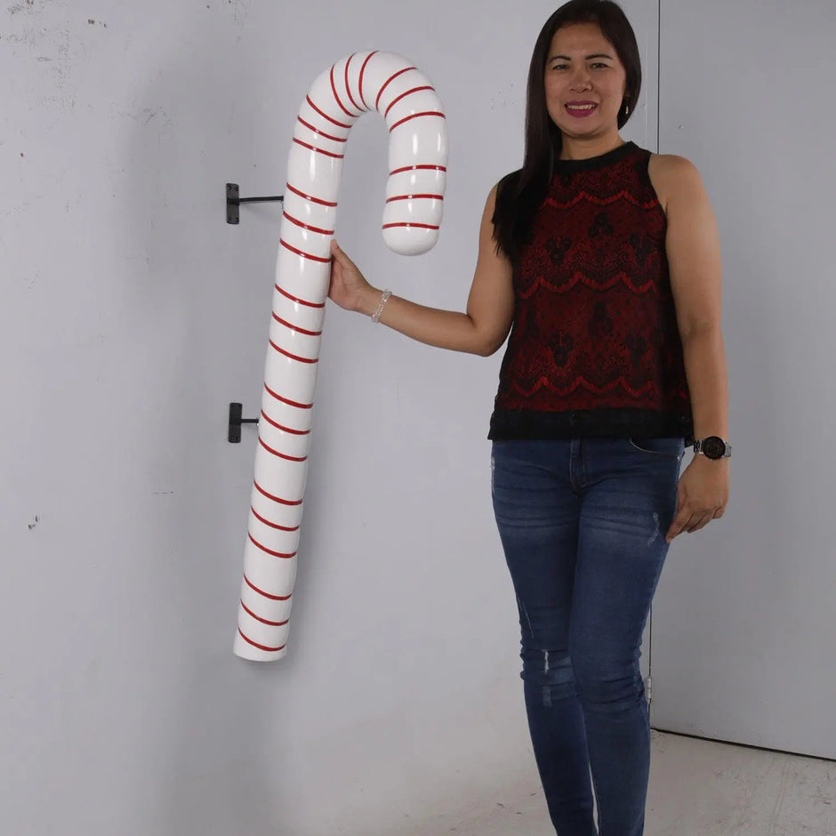 Candy Cane - White - Oversized Hanging Statue - Perfect Holiday Decor ...