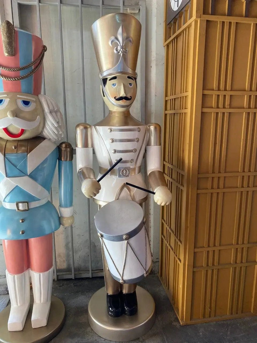 Gold Toy Soldier Drummer Life Size Christmas Statue | LM Treasures