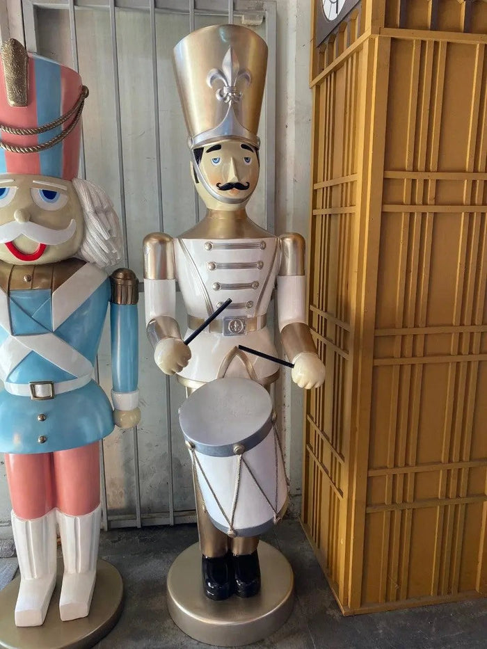 Gold Toy Soldier Drummer Life Size Christmas Statue | LM Treasures