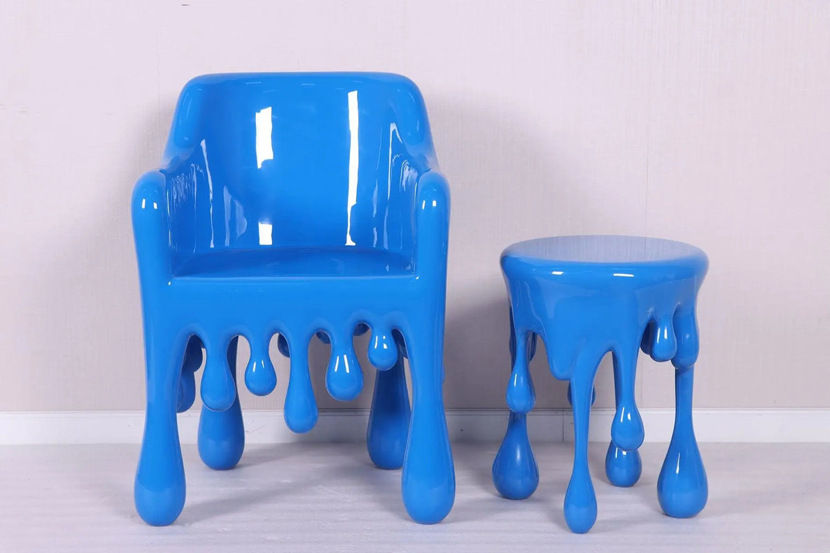 Blue Melting Chair Dripping Statue| LM Treasures