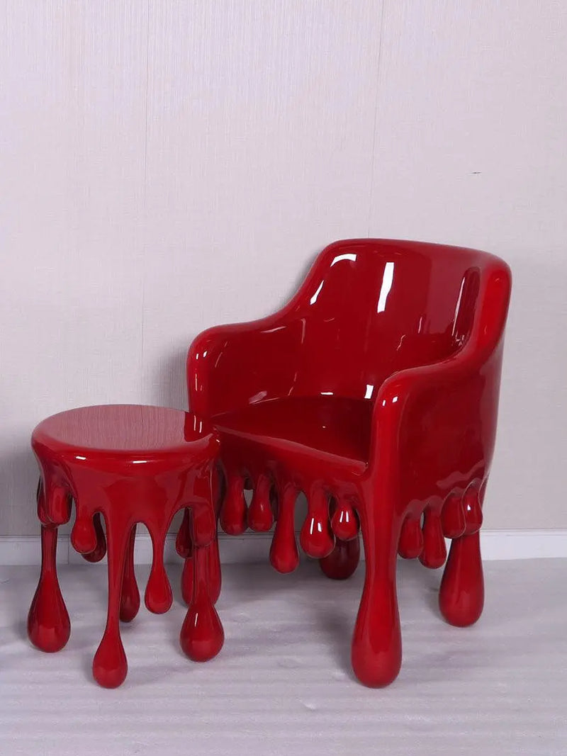 Red Melting Chair Dripping Statue| LM Treasures