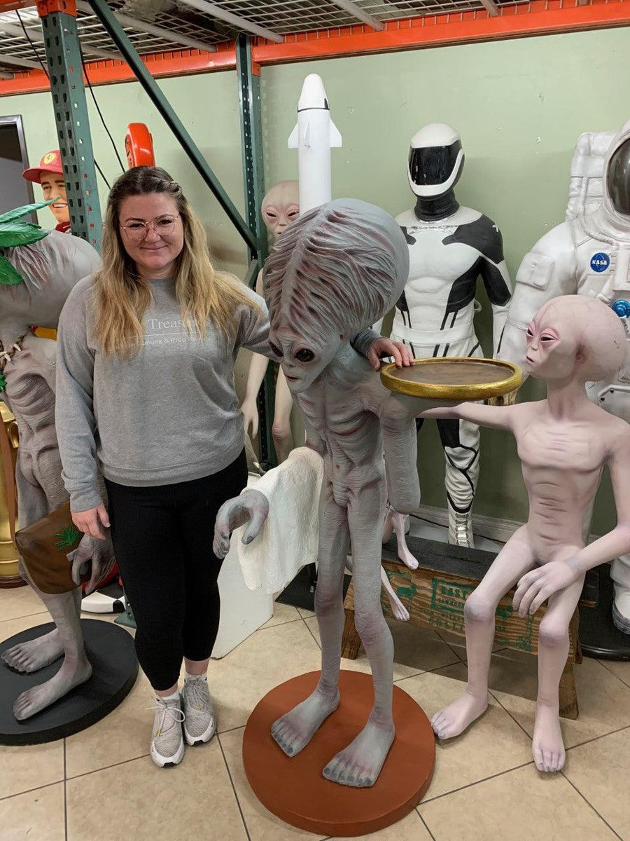 Huge Brain Alien Butler Life Size Statue| LM Treasures