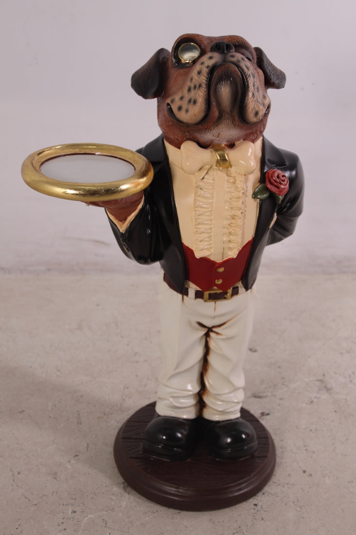 Small Bulldog Boxer Butler Statue | LM Treasures