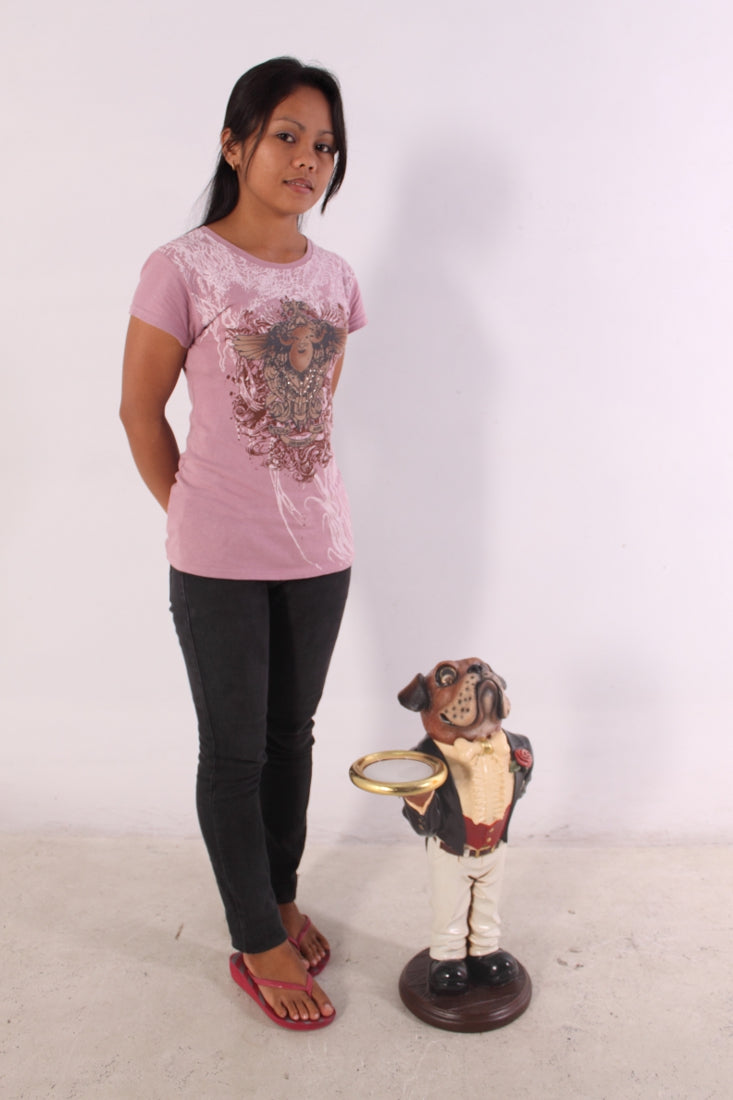 Small Bulldog Boxer Butler Statue | LM Treasures