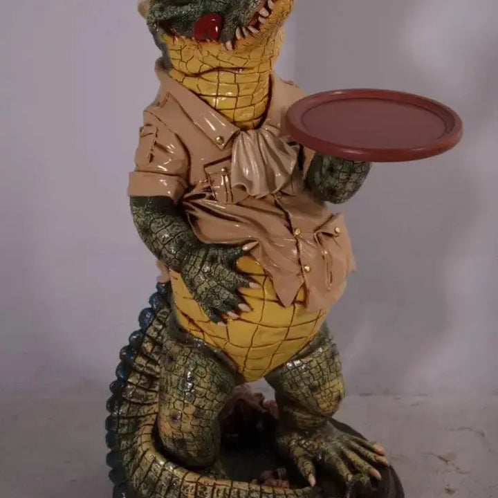 Crocodile Butler Waiter Large Life Size Statue Decor – LM Treasures
