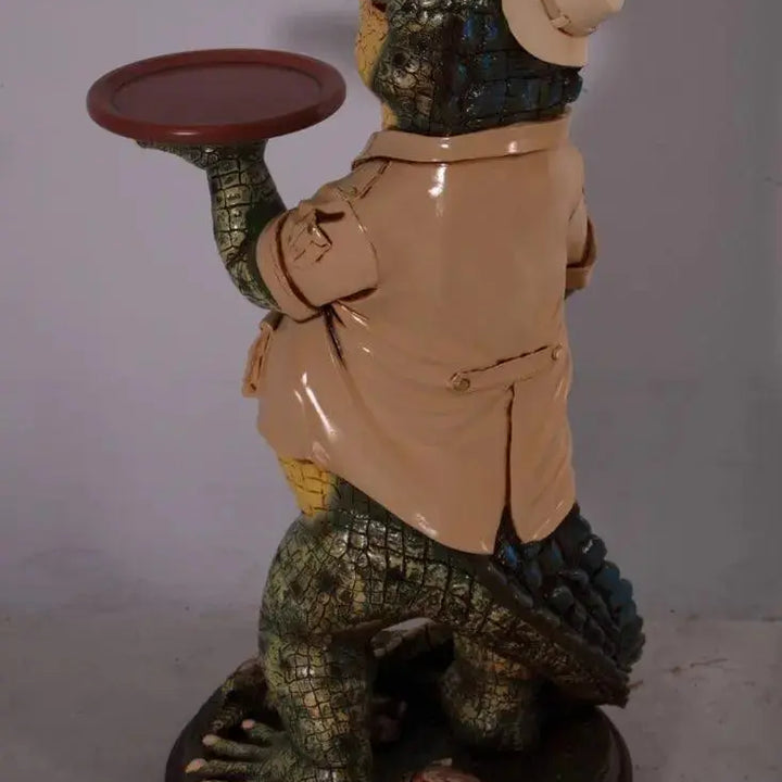 Crocodile Butler Waiter Large Life Size Statue Decor – LM Treasures