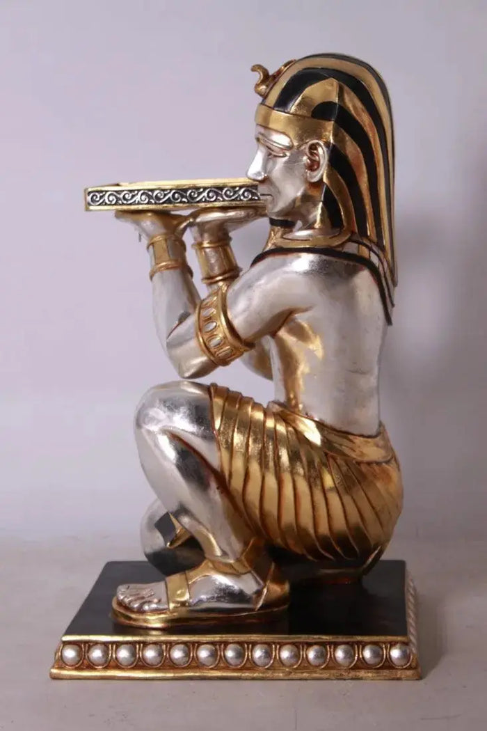 Egyptian Kneeling King Tut Table Life Size Statue | LM Treasures