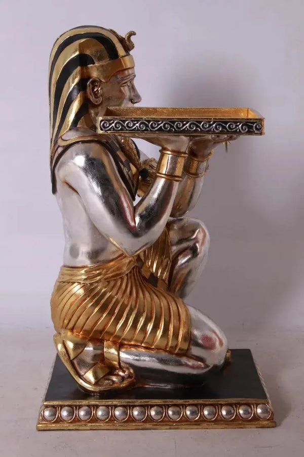 Egyptian Kneeling King Tut Table Life Size Statue | LM Treasures