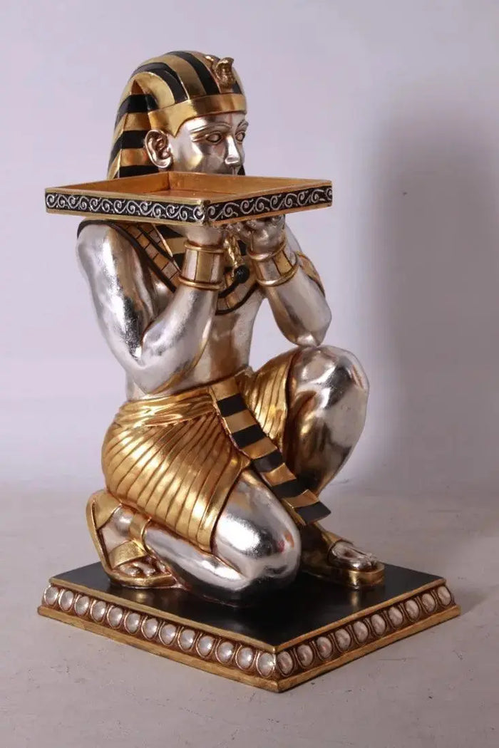 Egyptian Kneeling King Tut Table Life Size Statue | LM Treasures