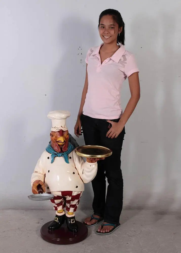Small Rooster Cook Butler Life Size Bird Animal Statue| LM Treasures