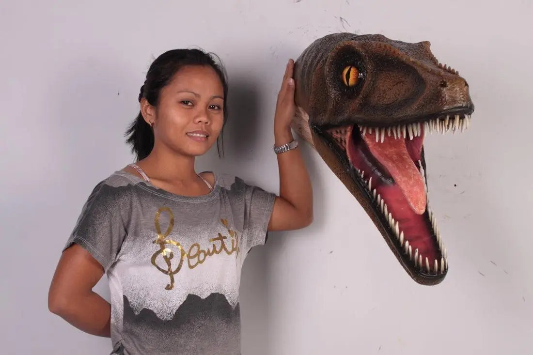 Velociraptor Dinosaur Head Jurassic Life Size Statue| LM Treasures