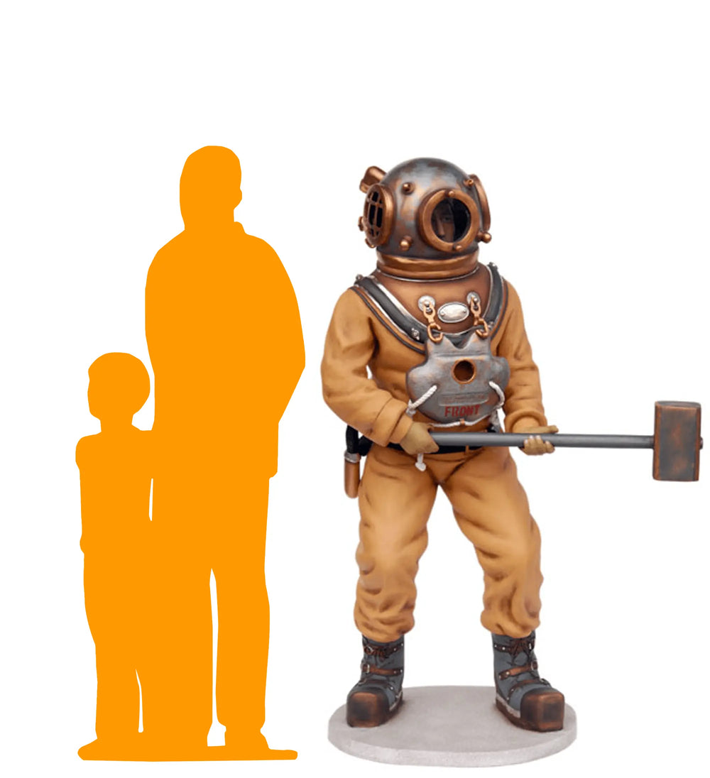 Deep Sea Diver With Hammer Life Size Statue| LM Treasures