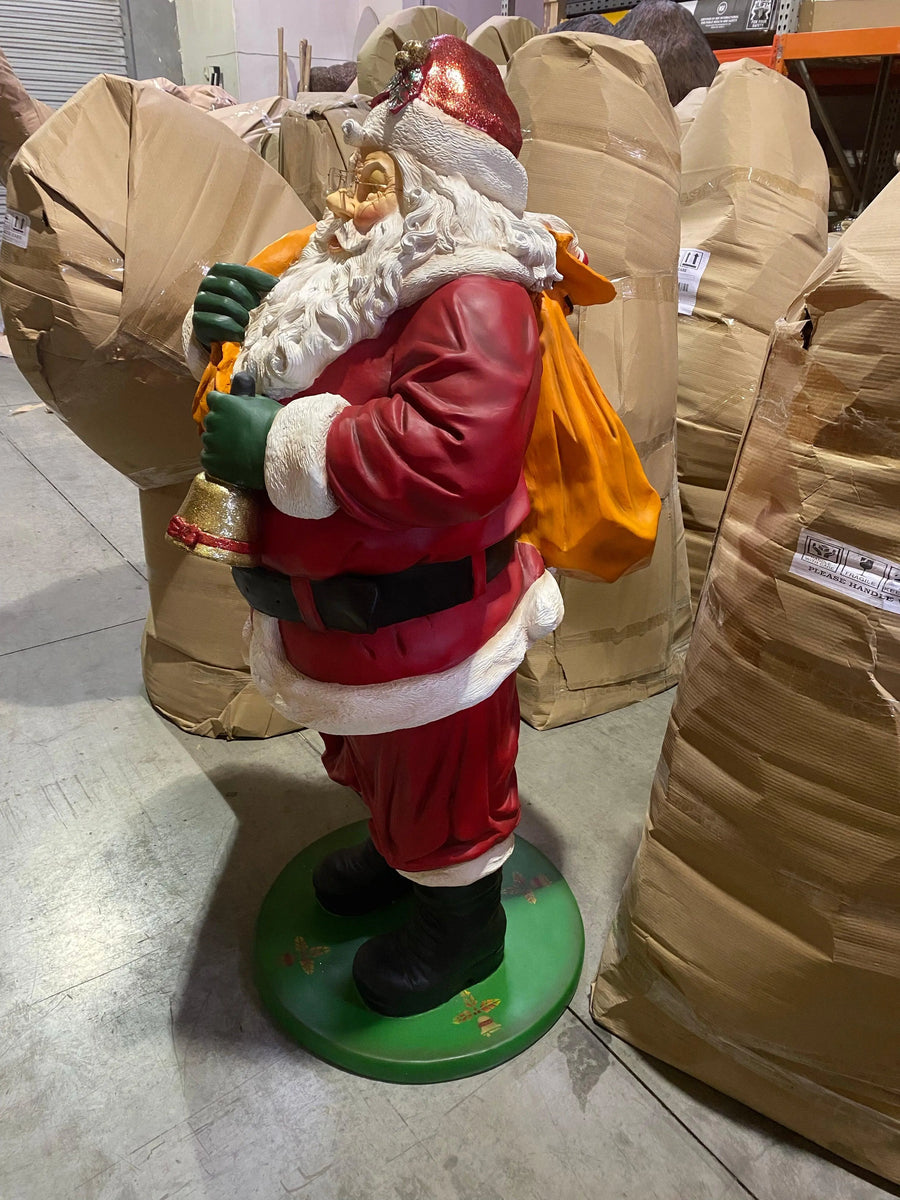 Santa Claus With Bag Christmas Life Size Statue| LM Treasures