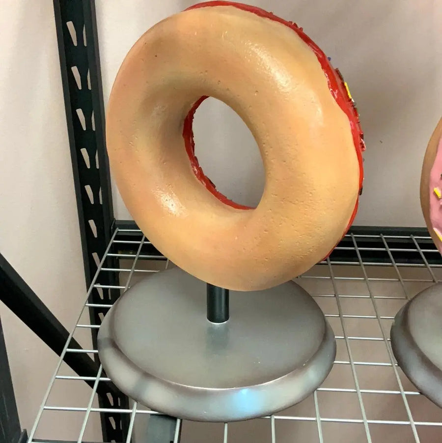 Red Donut Over Sized Statue | LM Treasures