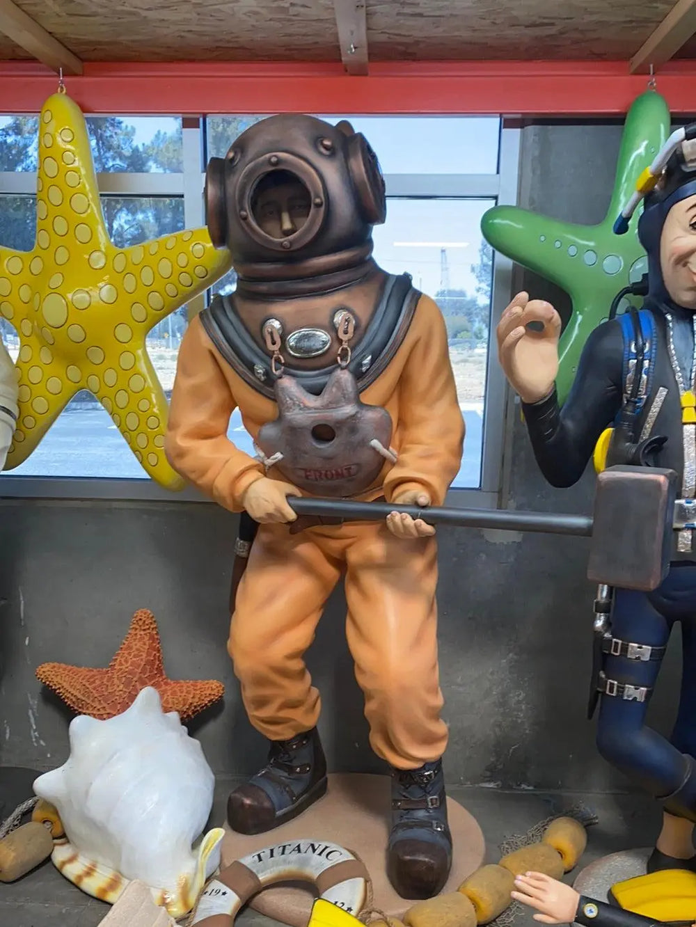 Deep Sea Diver With Hammer Life Size Statue| LM Treasures