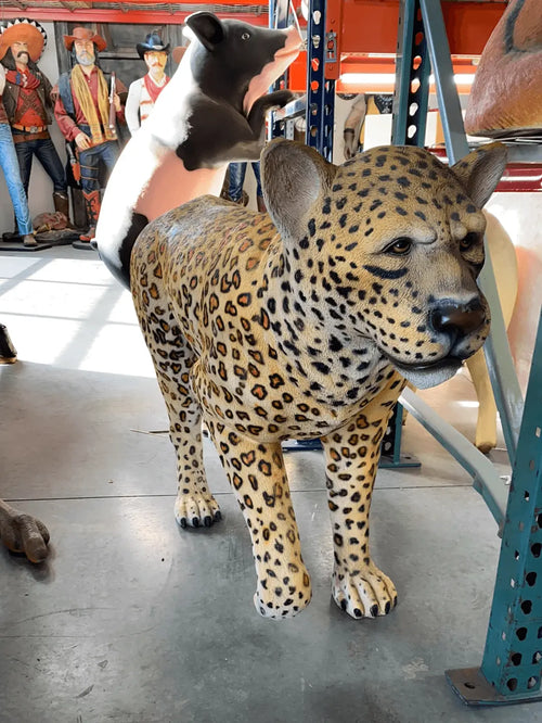 Leopard Life Size Jungle Animal Big Wild Cat Statue| LM Treasures