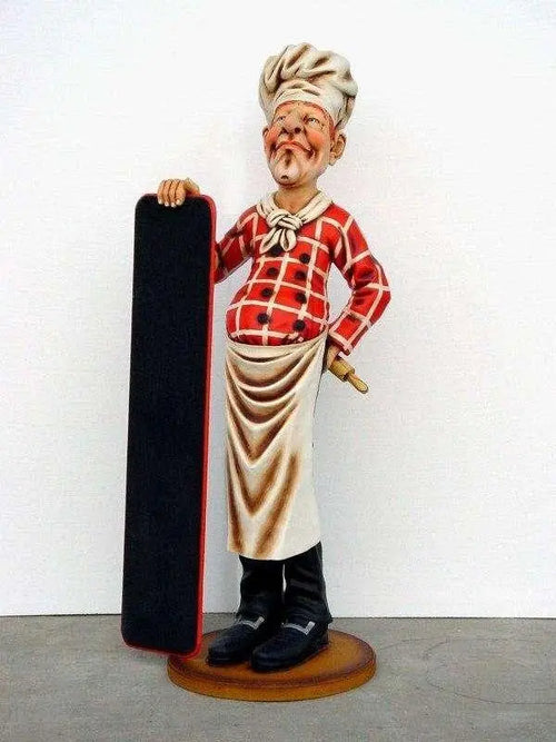 Baker Chef With Menu Board Life Size Statue | LM Treasures