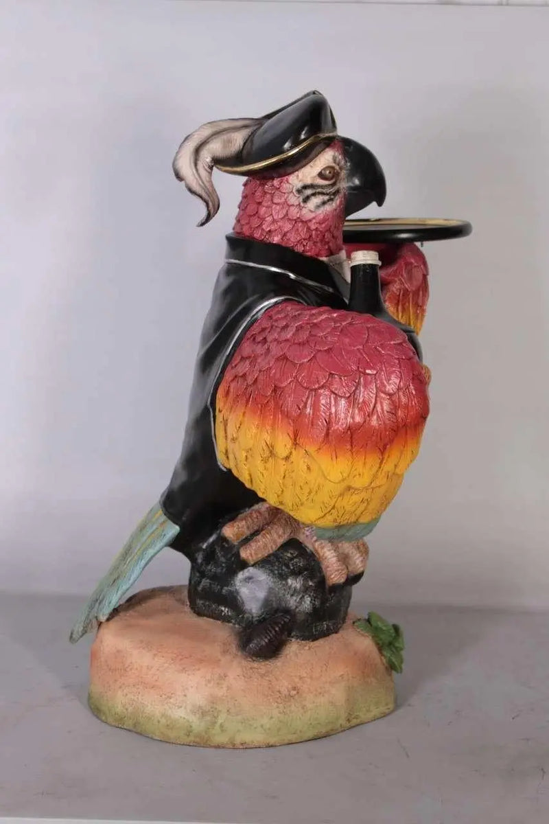 Pirate Parrot Butler Statue Life Size Animal Bird Waiter| LM Treasures