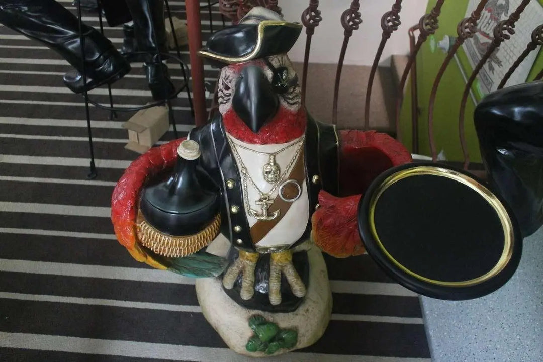 Pirate Parrot Butler Statue Life Size Animal Bird Waiter – LM Treasures